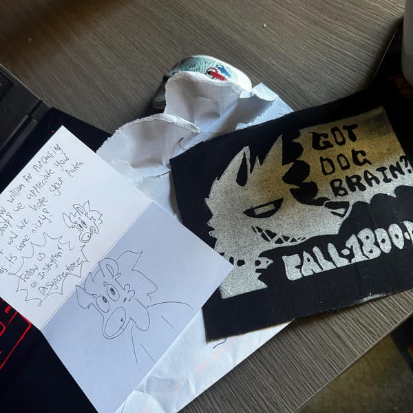 Dog Brain Punk Coyote Diy Linocut Furry Patch - Etsy