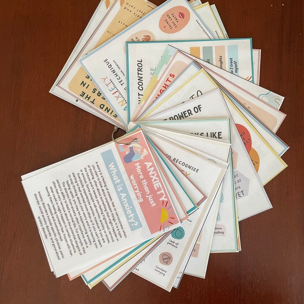 Anxiety Coping Skill Flashcard, Therapy Worksheet, Anxiety Relief ...