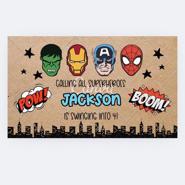 Superhero Banner Template | Editable Canva Banner | 36x60 DIY Painted ...
