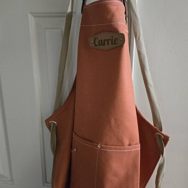 Personalized Canvas Apron for Women for Kitchen Barista Gardening ...