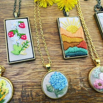 Heart Embroidery Pocket Mirror Kit Blank Compact Mirror for - Etsy