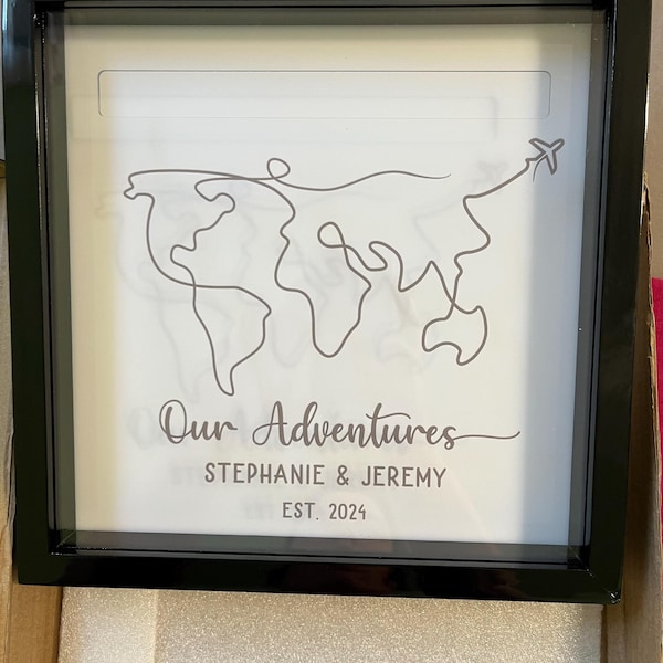 Personalized Travel Shadow Box Gift. Custom Wooden Keepsake Box ...