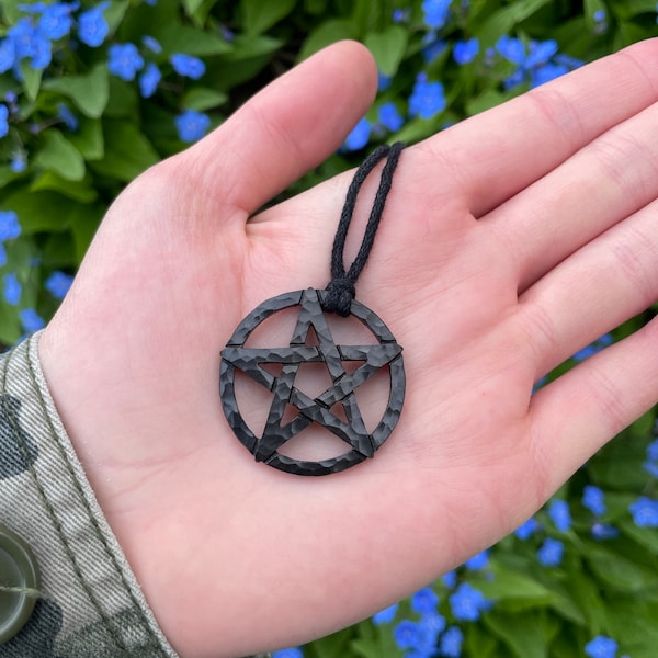 Forged Steel Black Metal Pentagram Pentacle Amulet, Sold With Jewelry ...