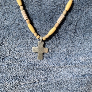 Cross Pendant With Bail, Hammered 49mm, Chunky Gold OR Silver, Bail ...