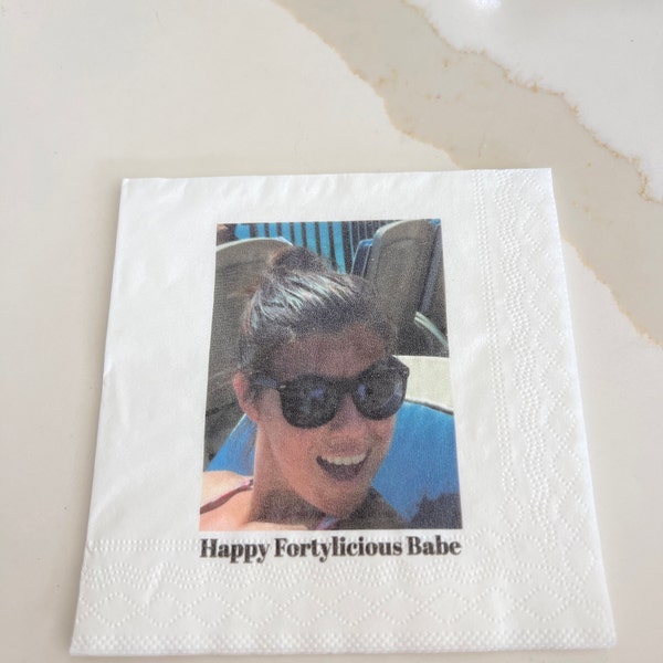 50 Personalized Birthday Party Napkins / Photo Napkins / Custom ...
