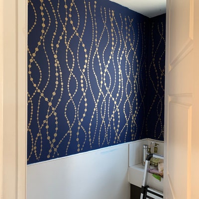 Pearls Wall Stencil LARGE WALL STENCILS Instead of Wallpaper Easy to ...