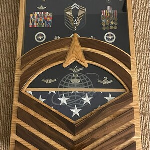 Handcrafted Air Force Shadow Box Oak & Black Walnut - Etsy