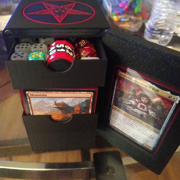 Commander Deck Box With Card Tray and Removable Front Slab - MTG TCG ...