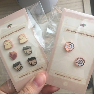 Tiny Eats Peach Pin, Boba Pin, Yogurt Pin, Hard Enamel Pin, Board ...