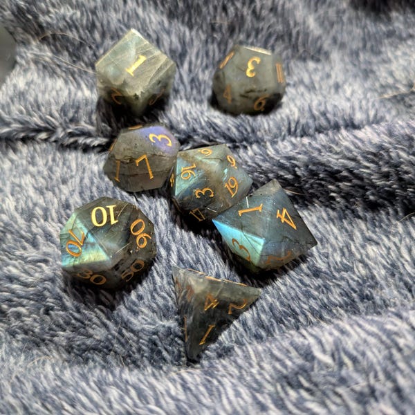 Full Dnd Dice Set | Satin Finish Dice | Rainbow Matt Glass| Dnd Gift ...