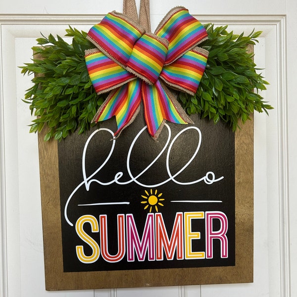 Summer Front Door Decor | Hello Summer Wreath | Summer Wreath ...