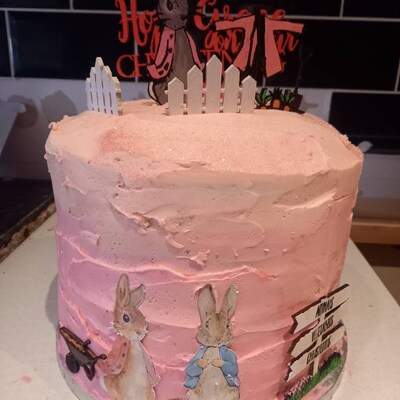 Peter Rabbit Cake Set Wooden Peter Rabbit Cake Topper Flopsy Bunny Cake ...