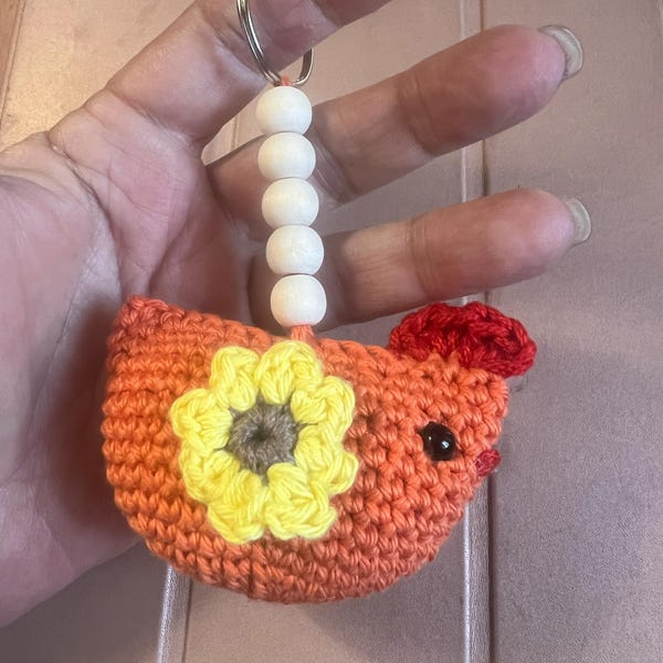 Mini Chicken Keychain Crochet Pattern, Plushie Hen, Chicken Lover Gift ...