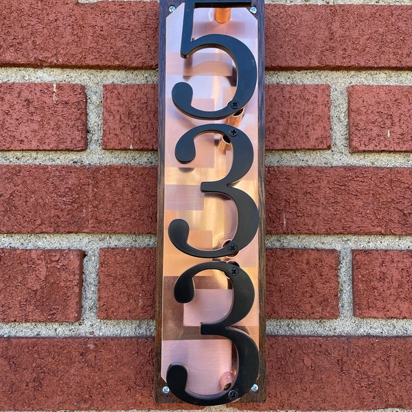Copper Address Sign / House Numbers / Home Address Plaque, Unique Art ...