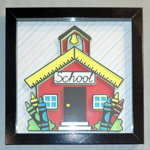 3D Layered School House Sign- Layered Digital Cut File - Etsy