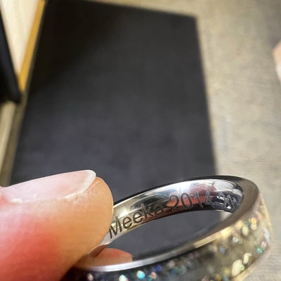 Unicorn Poop Ring With Opal Inlay 6mm Width Diamond Dust Ring ...