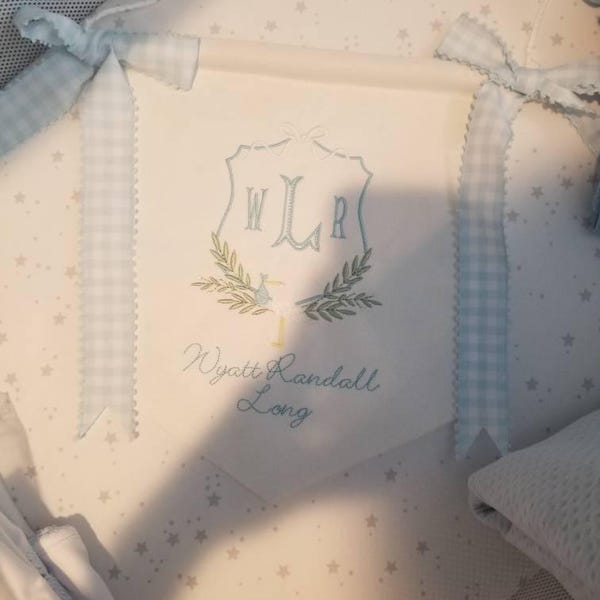 Custom Stork Baby Hospital Banner | Embroidered Birth Announcement ...