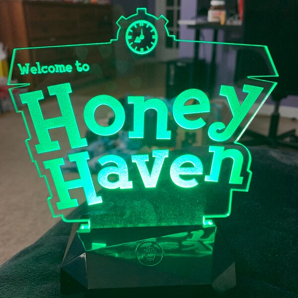 Custom Animal Crossing Island Sign Name LED Lamp Night Light Leaf Bells ...