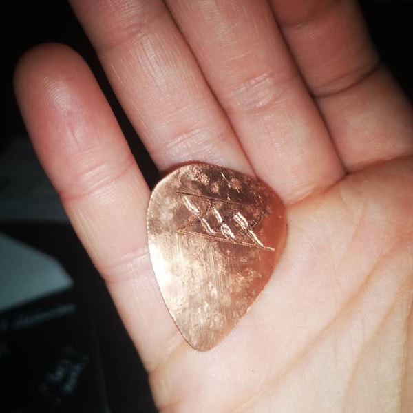 Copper Guitar Pick Handmade - Personalized Options With Multiple Patina ...