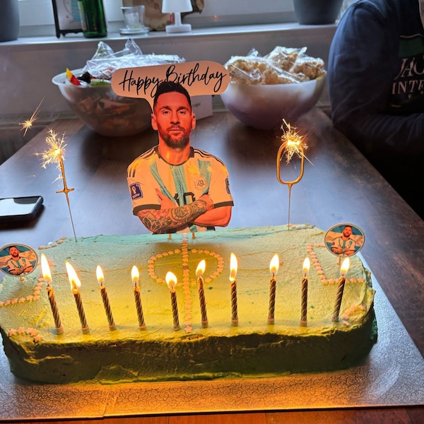 MESSI Cupcake Toppers, Messi Happy Birthday, Argentina Cake Topper - Etsy