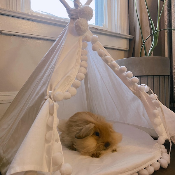 Rabbit Bed, Bunny Bed, Rabbit House, Bunny Teepee, Pet Teepee, Guinea ...