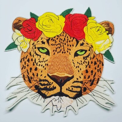 Leopard Flower Crown Embroidery Design Urban Machine Embroidery File ...