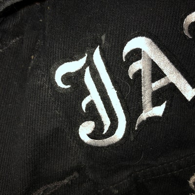 2 Old English Letters for Denim Jackets & Motorcycle Vests Iron on ...