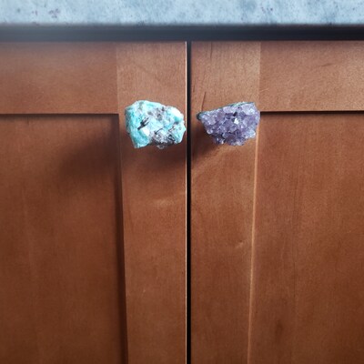 One 1 Knob Large Rainforest RHYOLITE JASPER Gemstone Cabinet Knob Home ...