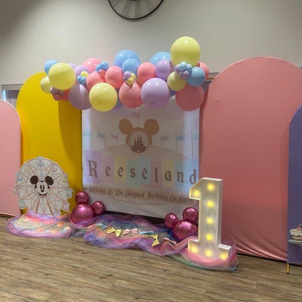 Custom Baby Shower Backdrop Disneyland Backdrop Happy Birthday Party ...