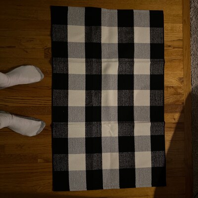 Oversized Buffalo Check Entry Rug, Doormat Layering Rug, Buffalo Plaid ...