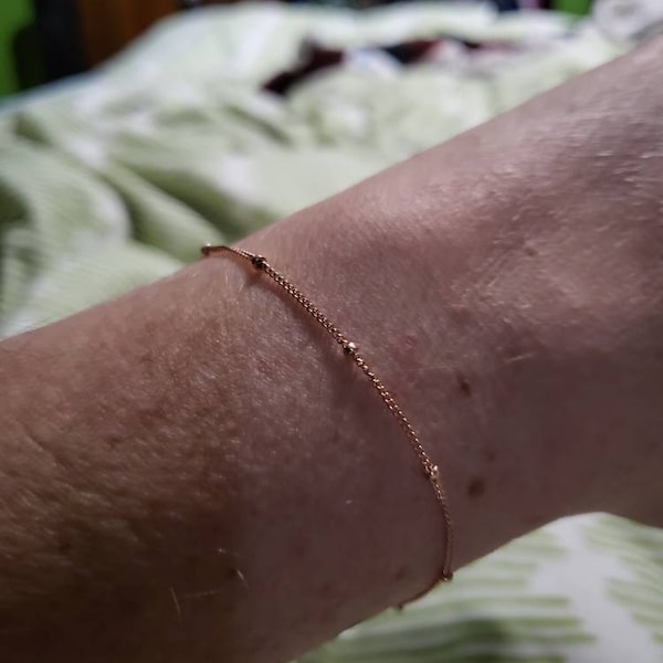 EVE Bracelet • Beaded Chain Bracelet • Delicate Bracelet, Minimal ...
