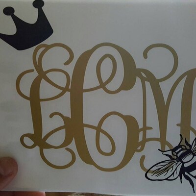 Queen Bee Monogram Car Decal Monogram Queen Bee Car Decal Monogram Car ...