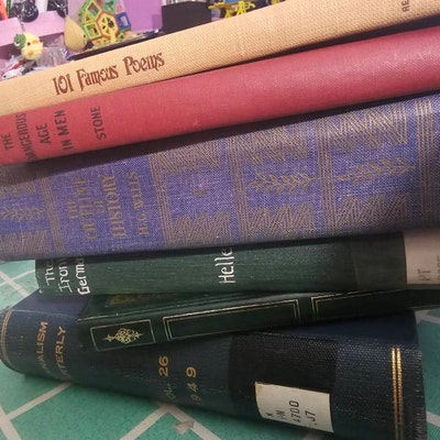 Lot of 10 Vintage Old Rare Antique Hardcover Books Mixed Color - Etsy