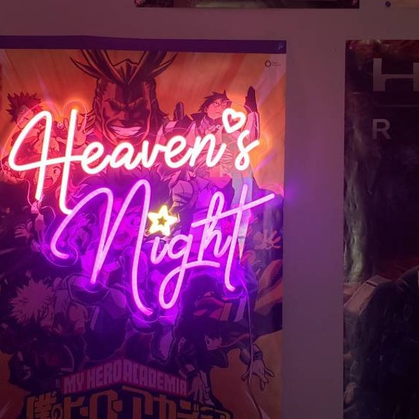 Heaven's Night Neon Sign | Custom Neon Lights Sign | Wedding Neon Sign ...