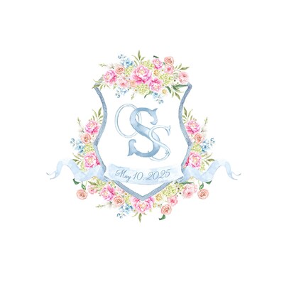 Custom Wedding Monogram Logo, Wedding Monogram, Watercolor Monogram ...