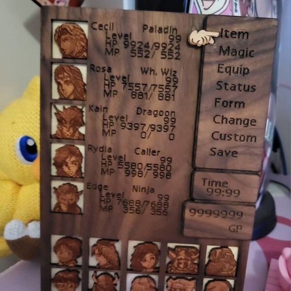 Custom Wooden Final Fantasy IV Menu Screen With Characters You Can Pick ...