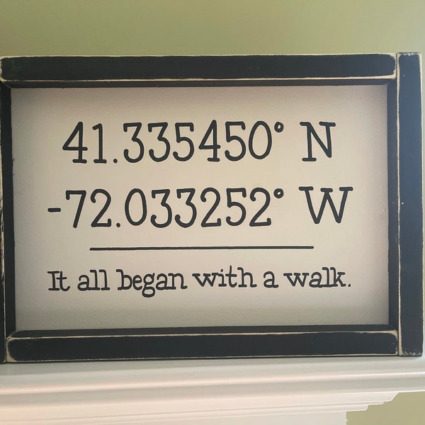 Custom Coordinates Sign, Anniversary Gift, Coordinates Sign - Etsy