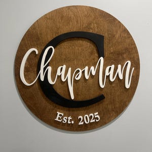 Monogram Family Initial Wood Sign for Gallery Wall, Farmhouse Style ...