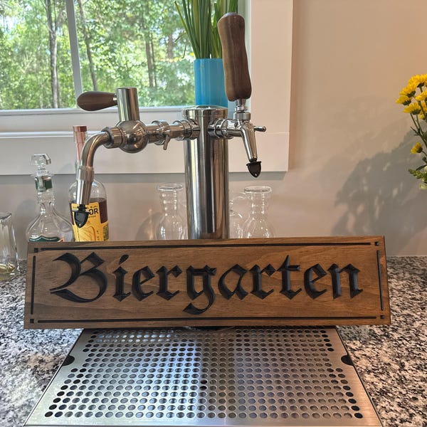 Biergarten Sign - Oktoberfest Sign - Home Bar - Outdoor Bar (CWD-499 ...