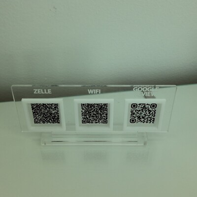 QR Code Sign MINI / Social Media Sign Single With 1 to 4 Codes / SIZE ...