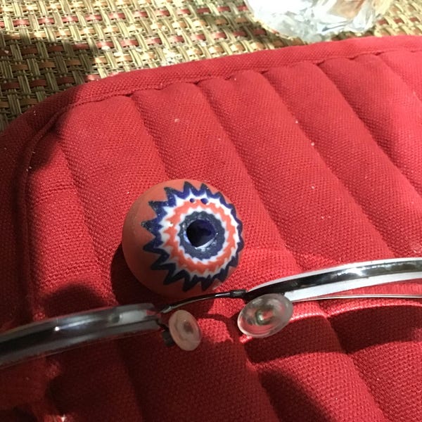 Rare Ercole Moretti Ground Chevron or Rosetta Bead, Vintage Art Deco ...