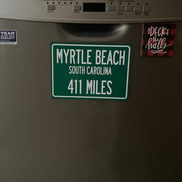 Myrtle Beach Custom Highway Aluminum Distance Sign: South Carolina ...