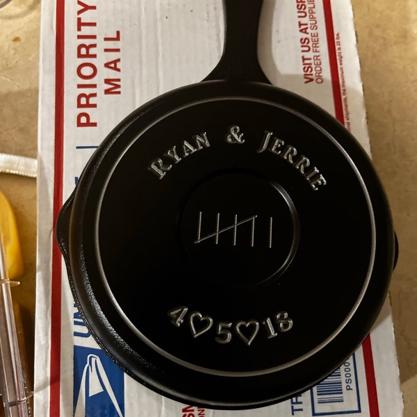 5 Inch Engraved Cast Iron Skillet - Custom Anniversary, Decorative - Etsy