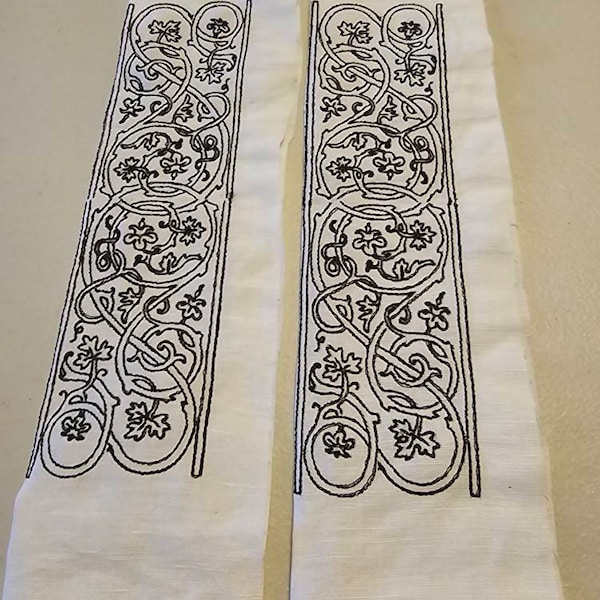 Tudor Machine Embroidery Design. Continuous Border Design. Medieval ...