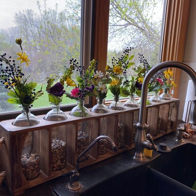 Rustic State Sonoma Solid Wood Wine Rack Table Bottle Holder , Holds 4 ...