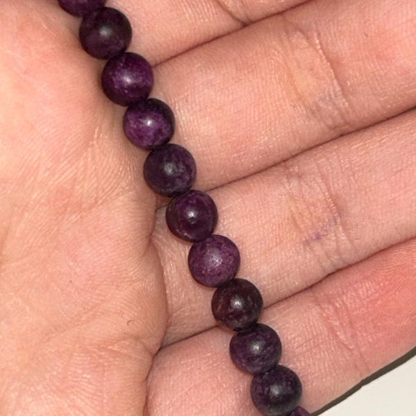 Ice Rhodonite Bracelet, Rose Rhodonite, Sakura, Cherry Rain, Round Bead ...