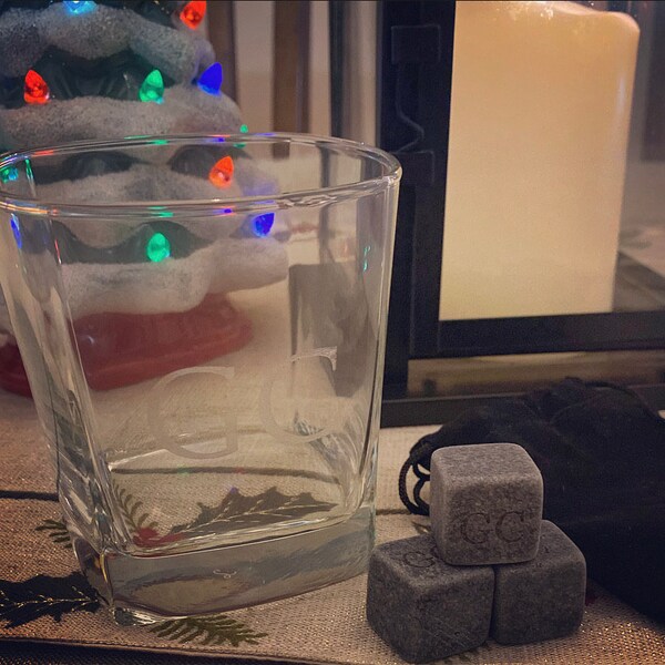 Rocks Whiskey Glass, Square "double" (11 Oz.) Personilized, Engraved ...