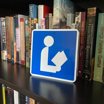 Library Metal Street Road Bedroom Sign 6x6 or 12x12 NEW Book Reading ...
