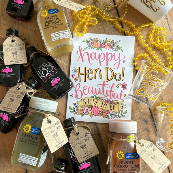 Happy Hen Do - Bride to Be - A6 Size - Quirky Hand Drawn Greeting Card ...