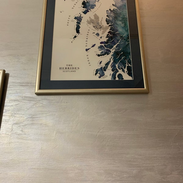 Calmac Ferry & Golden Beaches Watercolour Map of Scotlands Hebrides ...